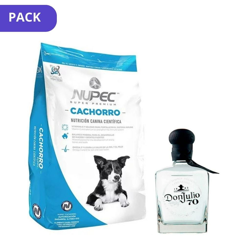 Pack Croquetas para Perro Nupec Cach 20Kg y Don julio 70 Añejo 700ml ...