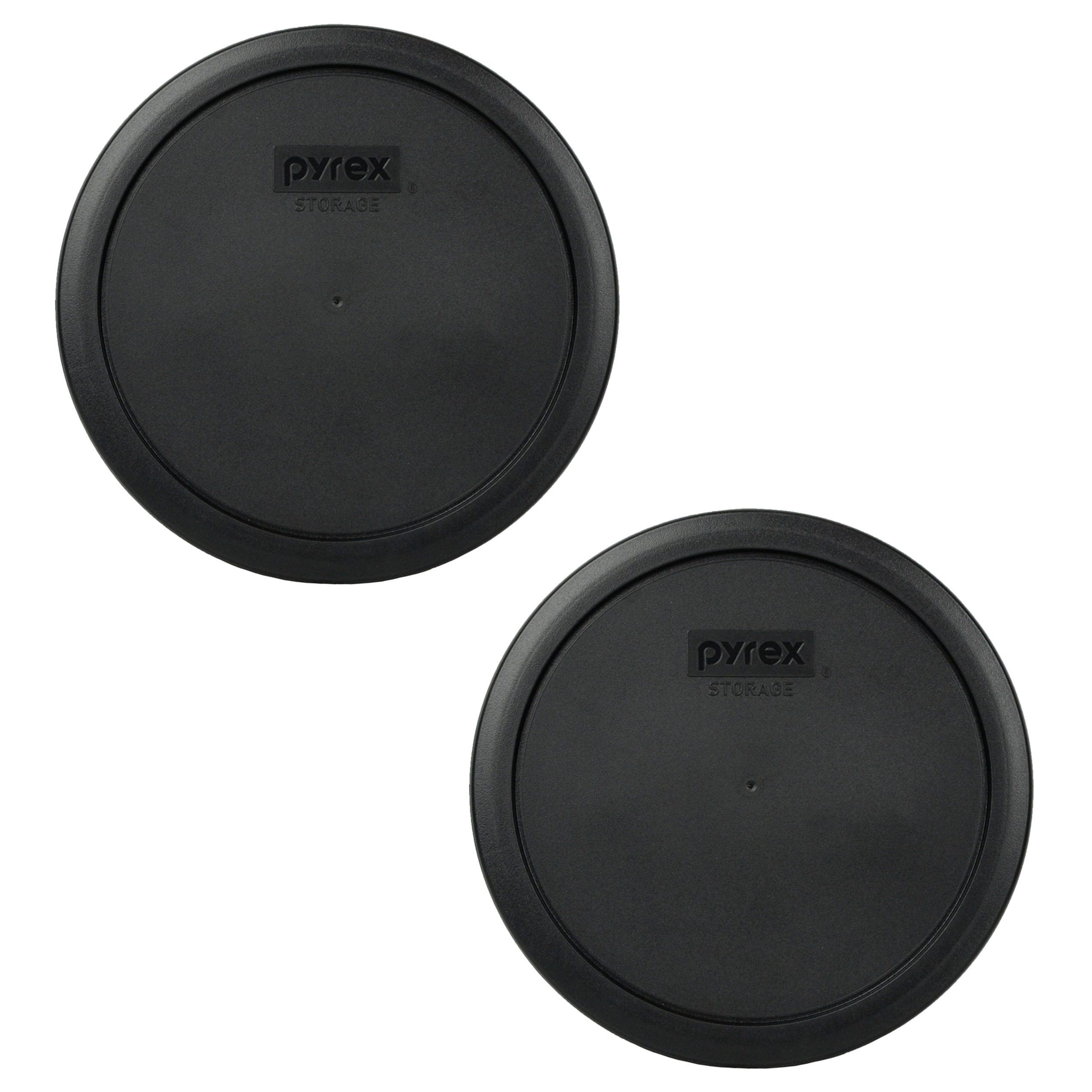 Pyrex 7402-PC Black Plastic Round Replacement Storage Lid Cover (2-Pack ...