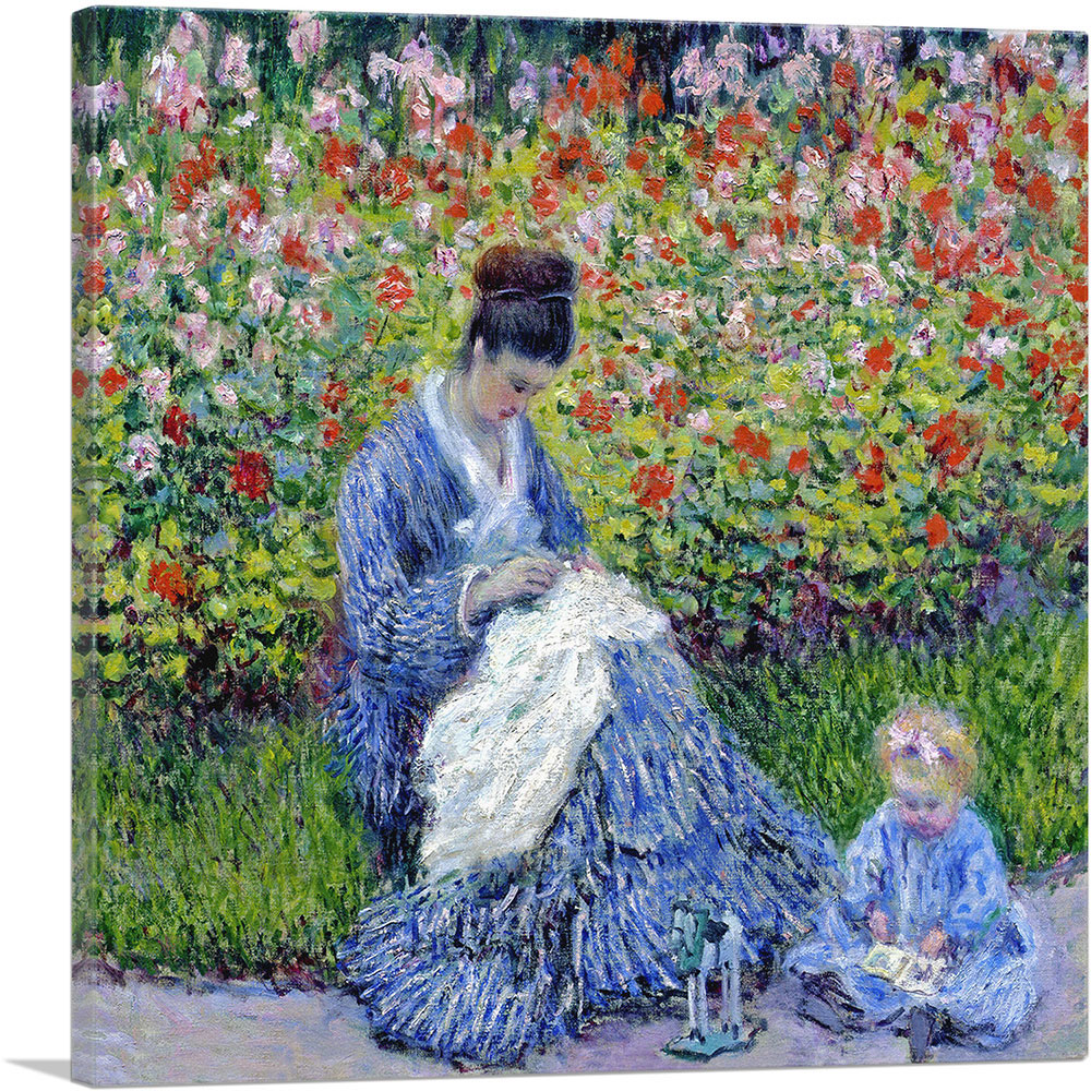 ARTCANVAS Madame Monet-and Child Canvas Art Print by Claude Monet ...