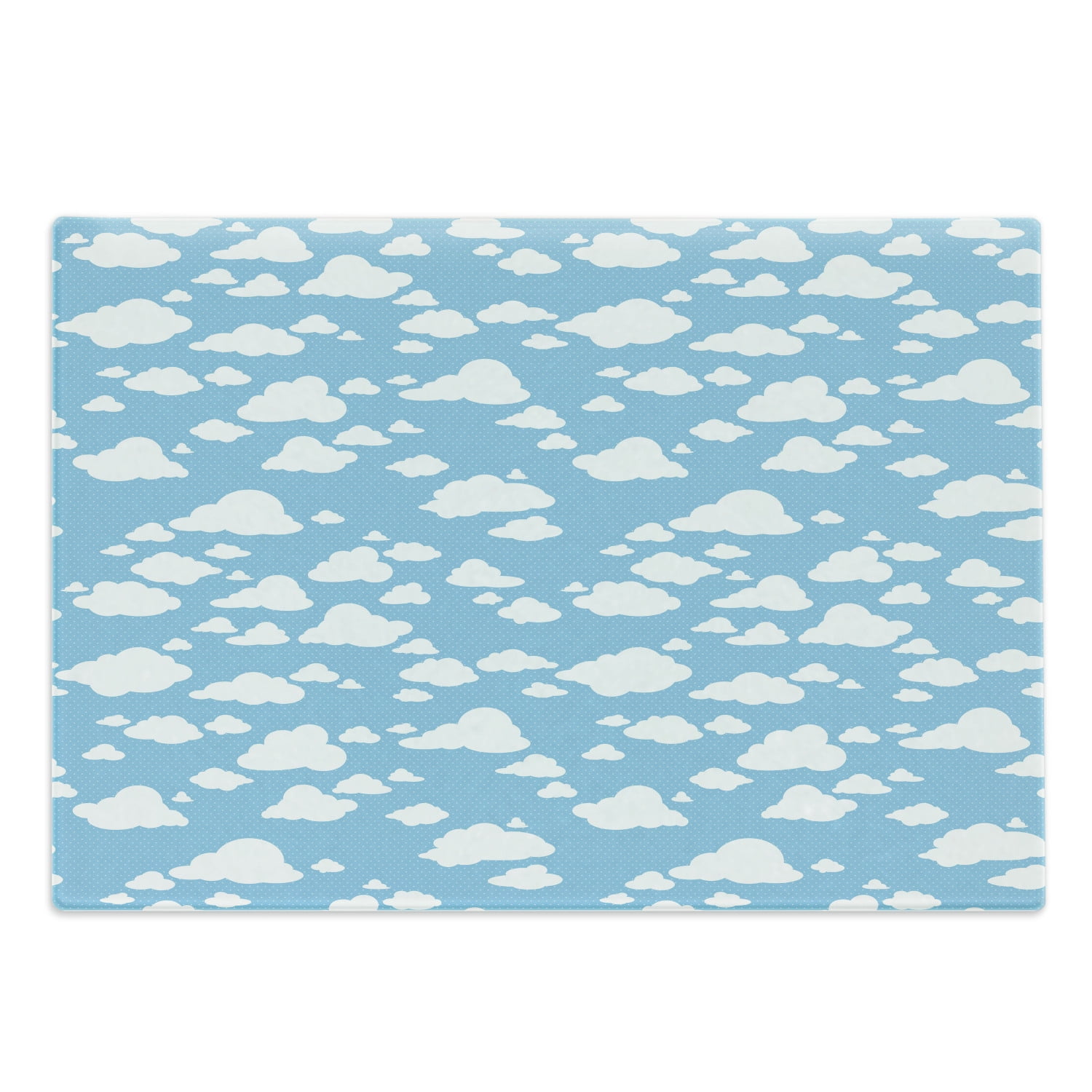 Blue Cutting Board, Clear Summer Sky Pattern with Clouds Dotted ...