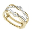 10K Yellow Gold Chevron Ring Guard Enhancer Diamond Wedding Band 0.25ct ...