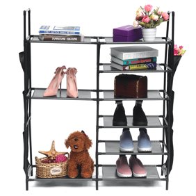 Black 4-Tier Metal Shoe Rack is Perfect Inside a Closet or in an ...