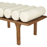 Meridian Furniture Landon Cream Vegan Leather Bench - Walmart.com