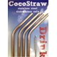 CocoStraw 10 Reusable Straws - Stainless Steel Drinking - Set of 10 ...