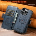 2-in-1 Case for iPhone 14 Pro, PU Leather Outer Wallet Case with ...