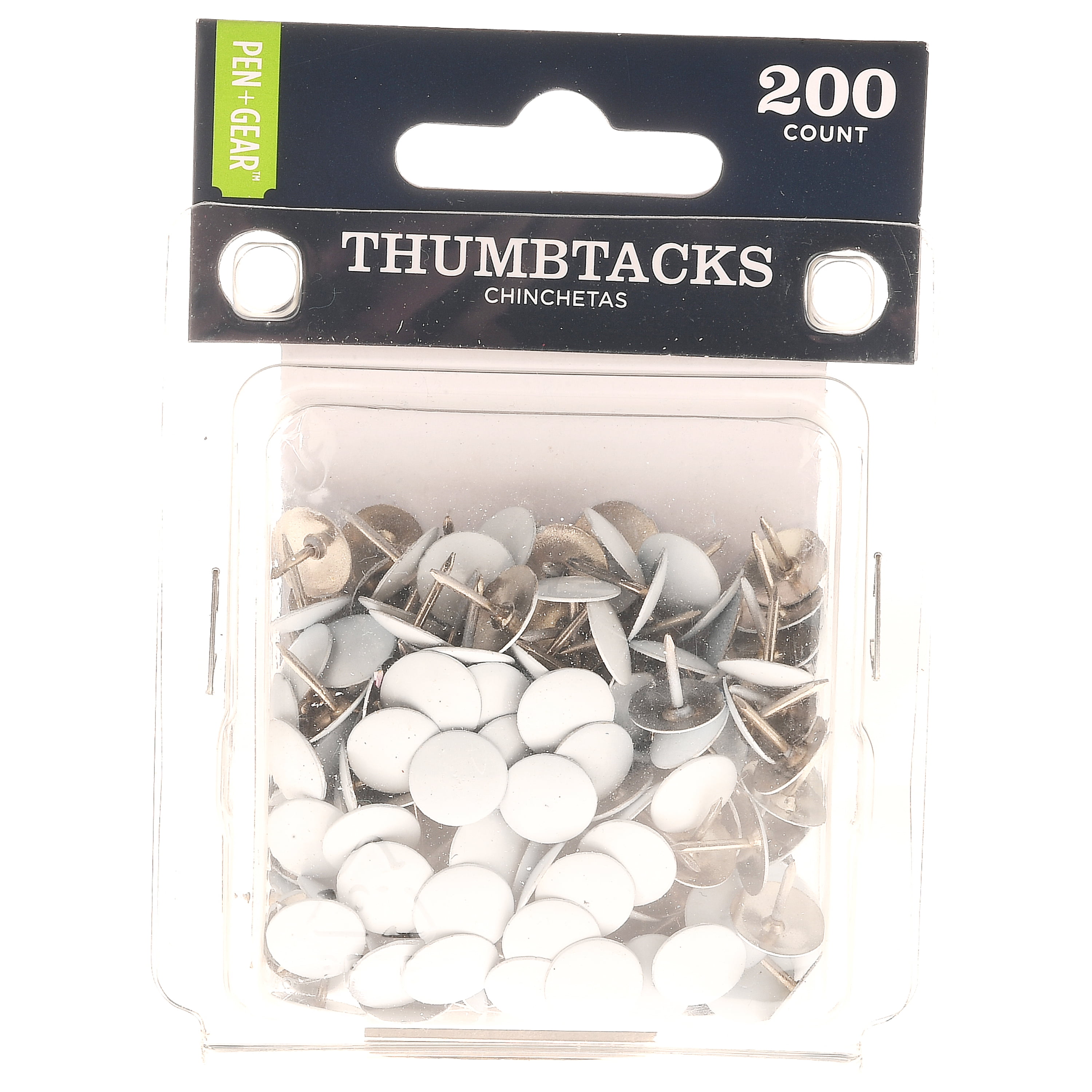 Pen and Gear White Thumb Tacks 200 count - Walmart.com
