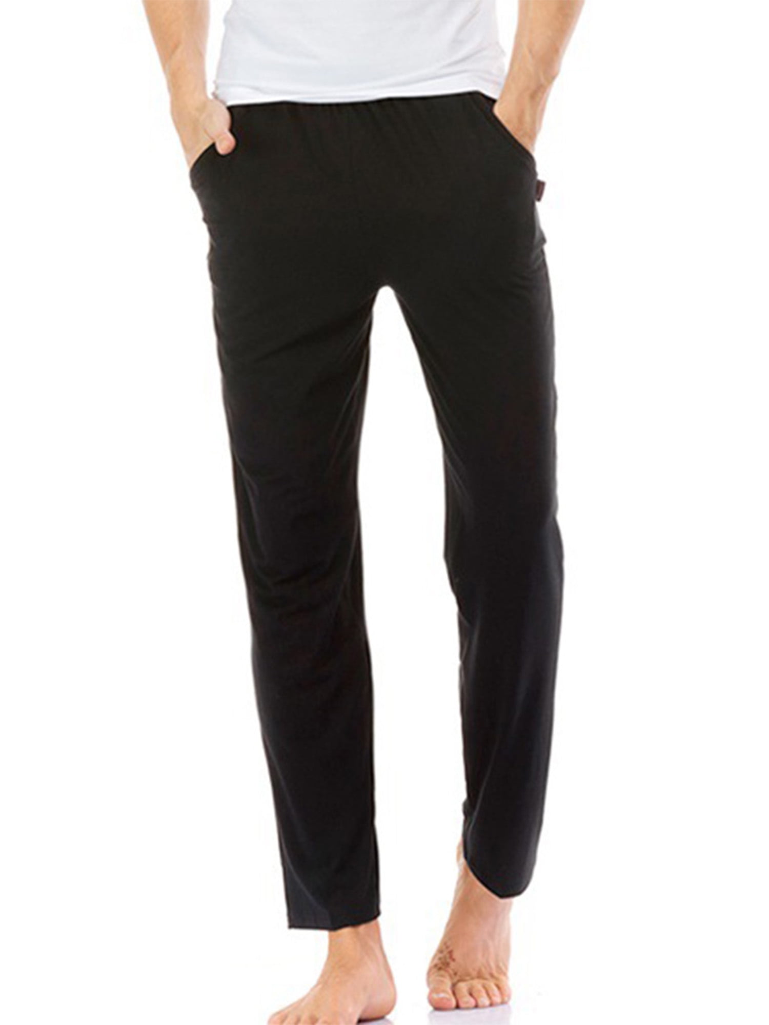 Frontwalk Mens Pajama Pants Elastic Waist Pj Bottoms Solid Color