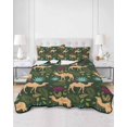 Brown Camels Quilts Bedding Set Twin Size Retro Date Coconut Tree Leaf ...