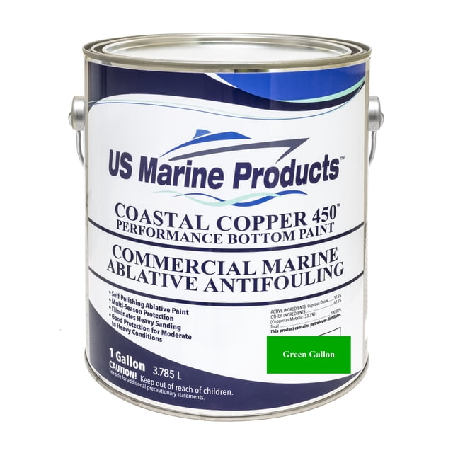 US Marine Products Green Gallon Coastal Copper 450 Ablative Antifouling ...