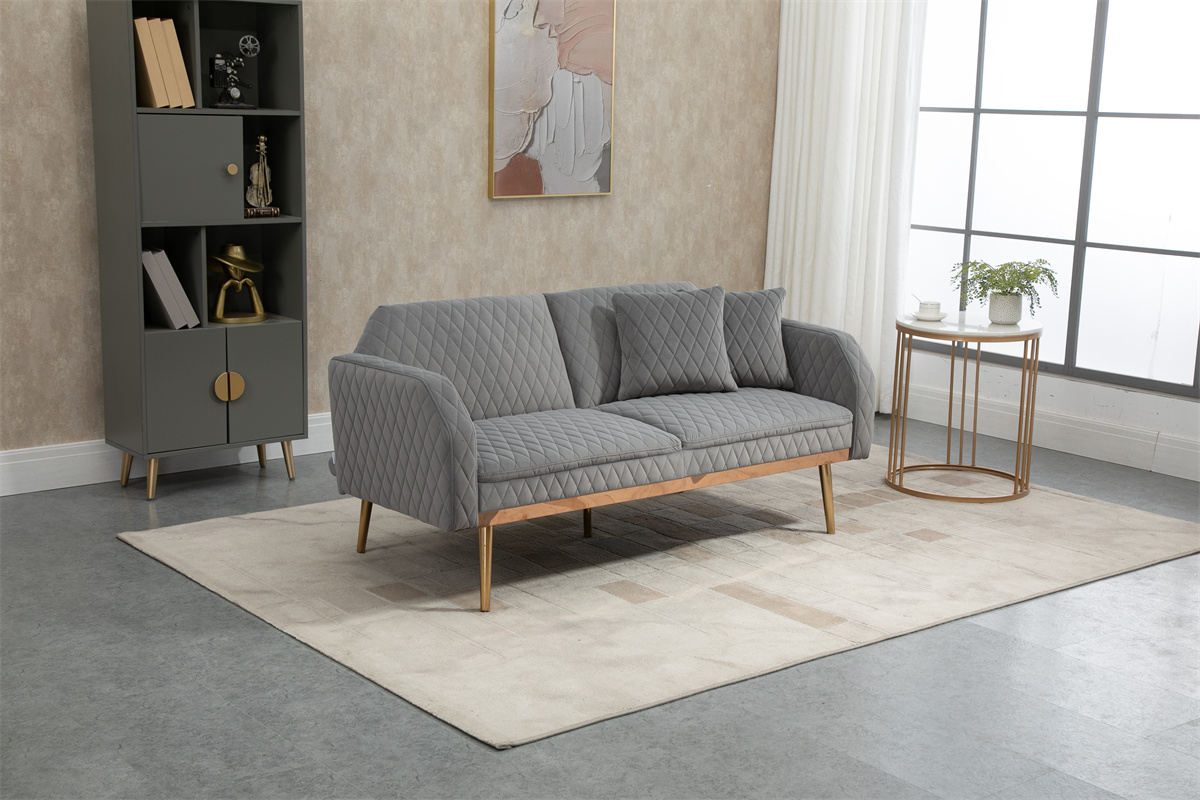 Velvet Convertible Sleeper Bed, Accent Sofa, Loveseat Sofa with Rose ...