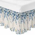Blue Eucalyptus Leaves Bed Skirt California King Size 16 Inch Drop ...