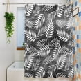 Black Fronds Shower Curtains for Bathroom, Black Slate Leaf Plant ...