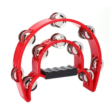 Double Row TAMBOURINE - Metal Jingles Hand Held Percussion Ergonomic ...