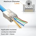 JODROAD Shielded RJ45 Cat6 Cat 6A Connectors - Pass Through Connector ...