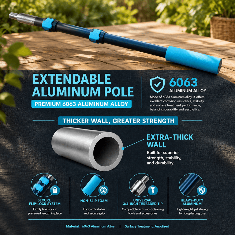 8FT Extendable Duster Kit with Heavy Duty Pole, Cobweb Duster, Fan ...