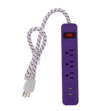 Quirky Pivot Power - Flexible 6 outlet surge protector - PINK - Walmart.com