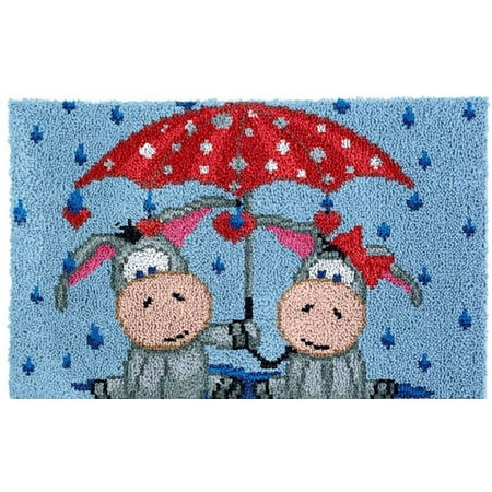 Rug Making Latch Hooking Kit | Cartoon Donkey (81x61 blank canvas ...