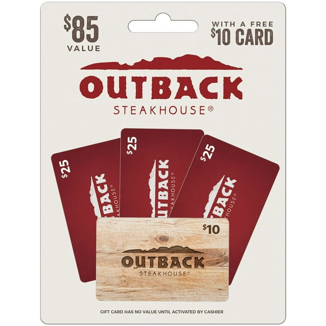 Outback Steakhouse $85 Gift Card Multi-Pack, 3 x $25 + $10 Bonus ...