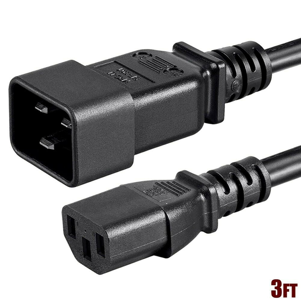 3FT Power Cord Cable IEC 60320 C20 Male To C13 Female 3 Prong 14AWG 15A 3ft-power-cord-cable-iec-60320-c20-male-to-c13-female-3-prong-14awg-15a