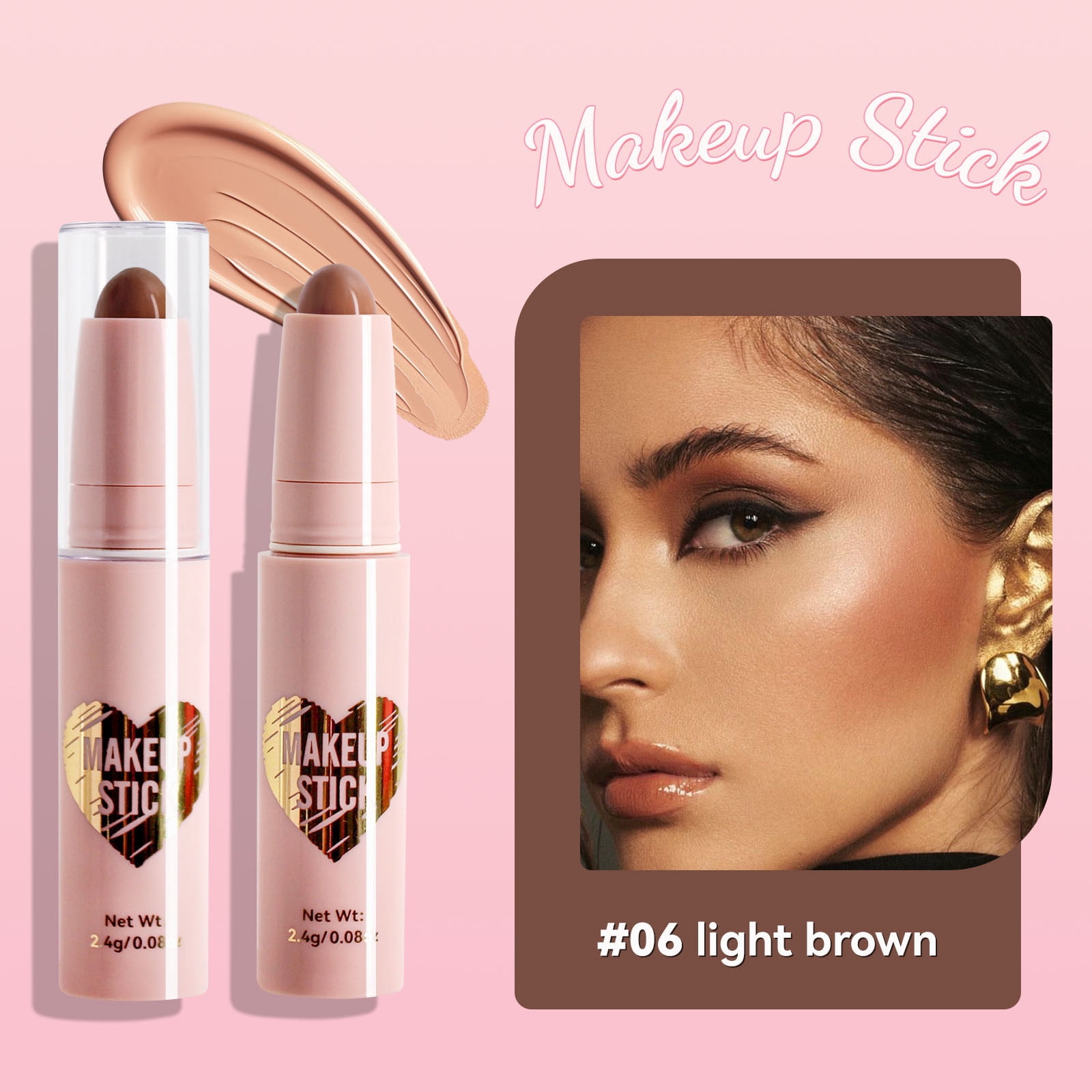 Iluminador Natural Dimensional en Barra, Corrector Multifuncional Perlado, Rubor Silkworm en ...