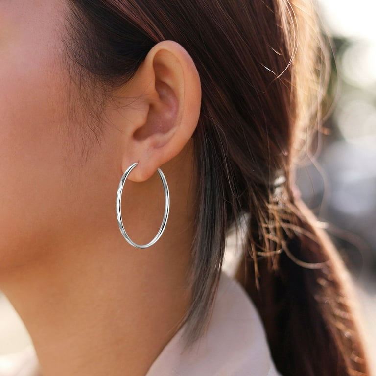 50mm silver hoop earrings store