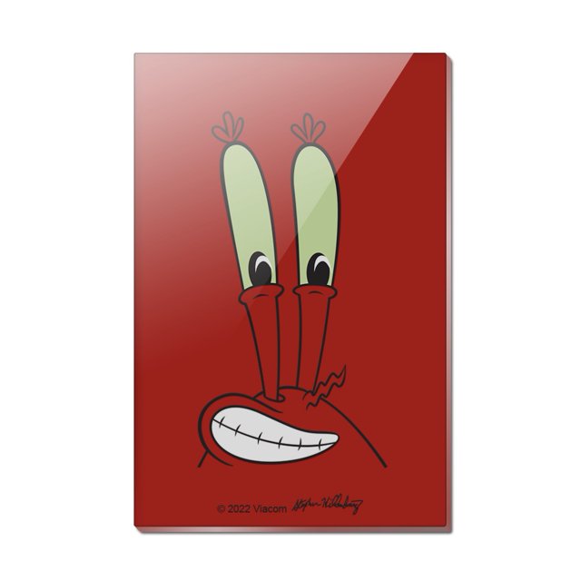 SpongeBob Mr. Krabs Face Rectangle Acrylic Fridge Refrigerator Magnet ...
