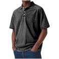 Ceisia Men's Big & Tall Washed Short Sleeve Polo Shirt Button Placket ...