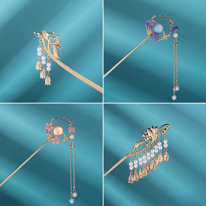 Racing Butterfly Vintage Chinese Style Hanfu Hair Stick Women Metal ...