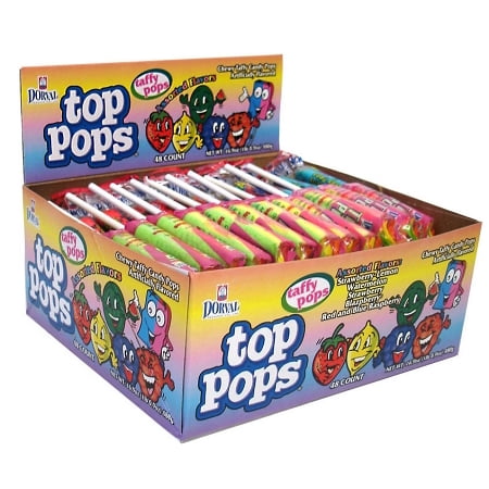 Top Pops Assorted Chewy Taffy Candy, (Pack of 48) - Walmart.com
