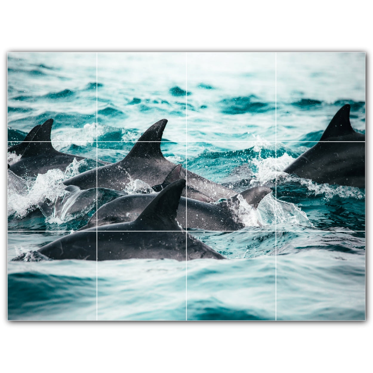 Picture-Tiles.com: Dolphin Ceramic Tile Wall Mural WAL500531-43M. 24"W ...