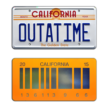 Back to the Future | DeLorean Time Machine | OUTATIME | Metal Stamped ...