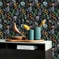 Peel and Stick Wallpaper 17.7" x 118" Dark Floral Self Adhesive ...