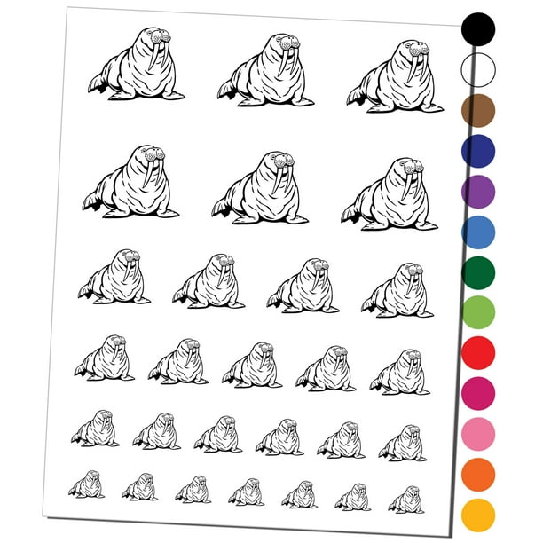 Chubby Pacific Walrus Water Resistant Temporary Tattoo Set Fake Body ...