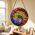 AURIGATE 7.87in Rainbow Spiral Acrylic Suncatcher, Stained Glass Style ...