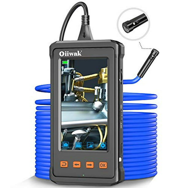 33FT Dual-Lens Borescope, Oiiwak Industrial Endoscope 1080P Video Sewer ...