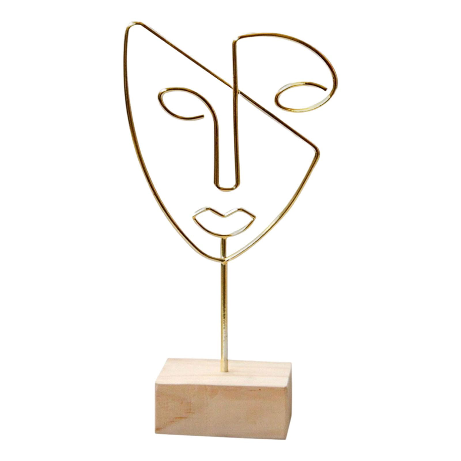 Decorative Figure Face Abstract Character Sculpture, Figurines Hat ...