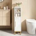 Bathroom Storage Cabinet, Corner Floor Cabinet with Door & Shelves, 2 ...