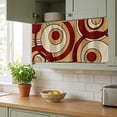 Abstract Nested Rings Cabinet Curtains 28" W x 35" L, Retro Red Cream ...