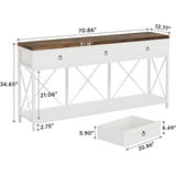 Tribesigns 70.8-Inch Rustic Modern Farmhouse Entryway Console Table ...