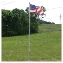 Service First 25ft Telescoping Flagpole Kit - Silver Edition with ...