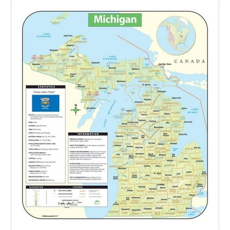 Universal Map 762536438 Michigan Shaded Relief Map | Walmart Canada