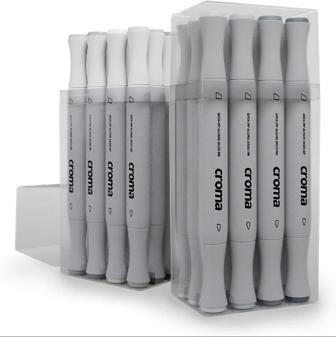 Brush Dual Tip Alcohol Based Sketch Markers, Flagship 24 Basic/Skin ...