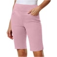 Bermuda Shorts For Women Pocketed Knee Length Solid Park Visit Polished ...