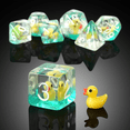 7 PCS DND Dice, Polyhedral Dice Set Filled with Yellow Duck,For D&D ...