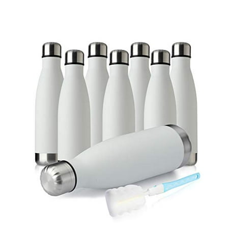 MEWAY 17oz Sport Water Bottle 8 pack Vacuum Insulated Stainless Steel ...