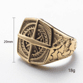 Nordic Navigational Compass 14K Yellow Gold Mens Rings Hyperbole for ...