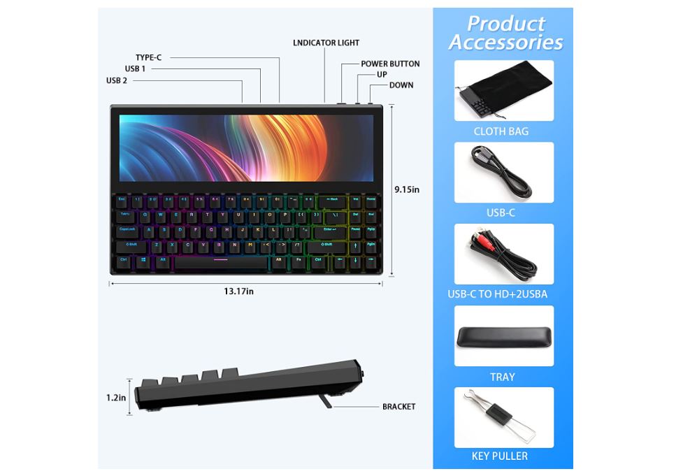 Buy Fagomfer FICIHP K2 12.6 Touchscreen Gaming Mechanical Keyboard,71 ...