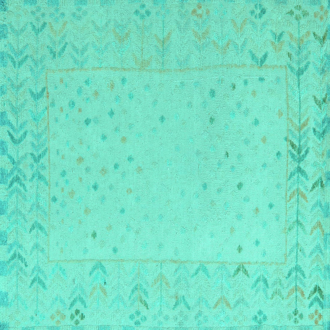 Ahgly Company Indoor Square Solid Turquoise Blue Modern Area Rugs, 6 ...
