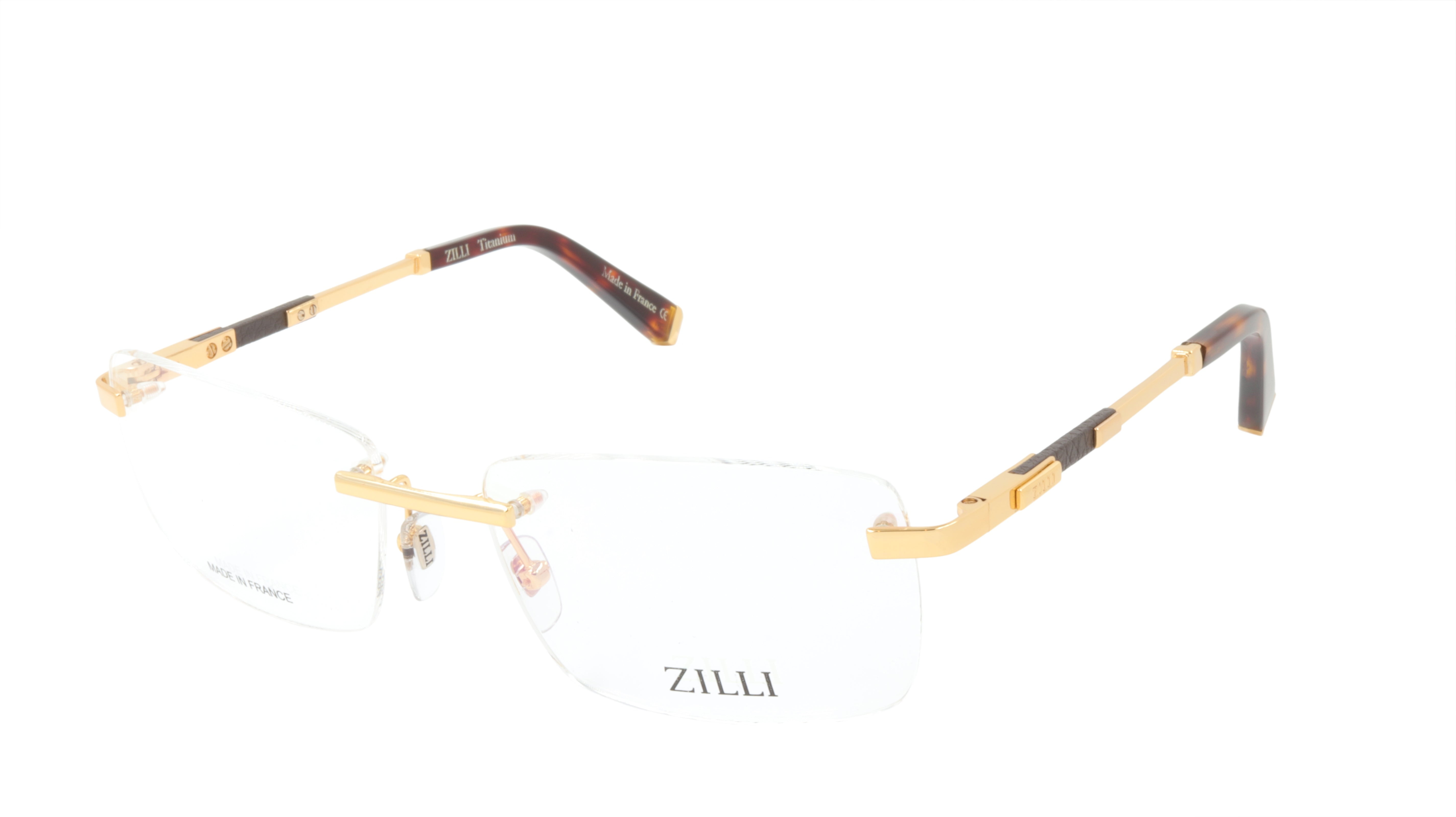 ZILLI Eyeglasses Frame Titanium Acetate Leather France Made ZI 60028 ...