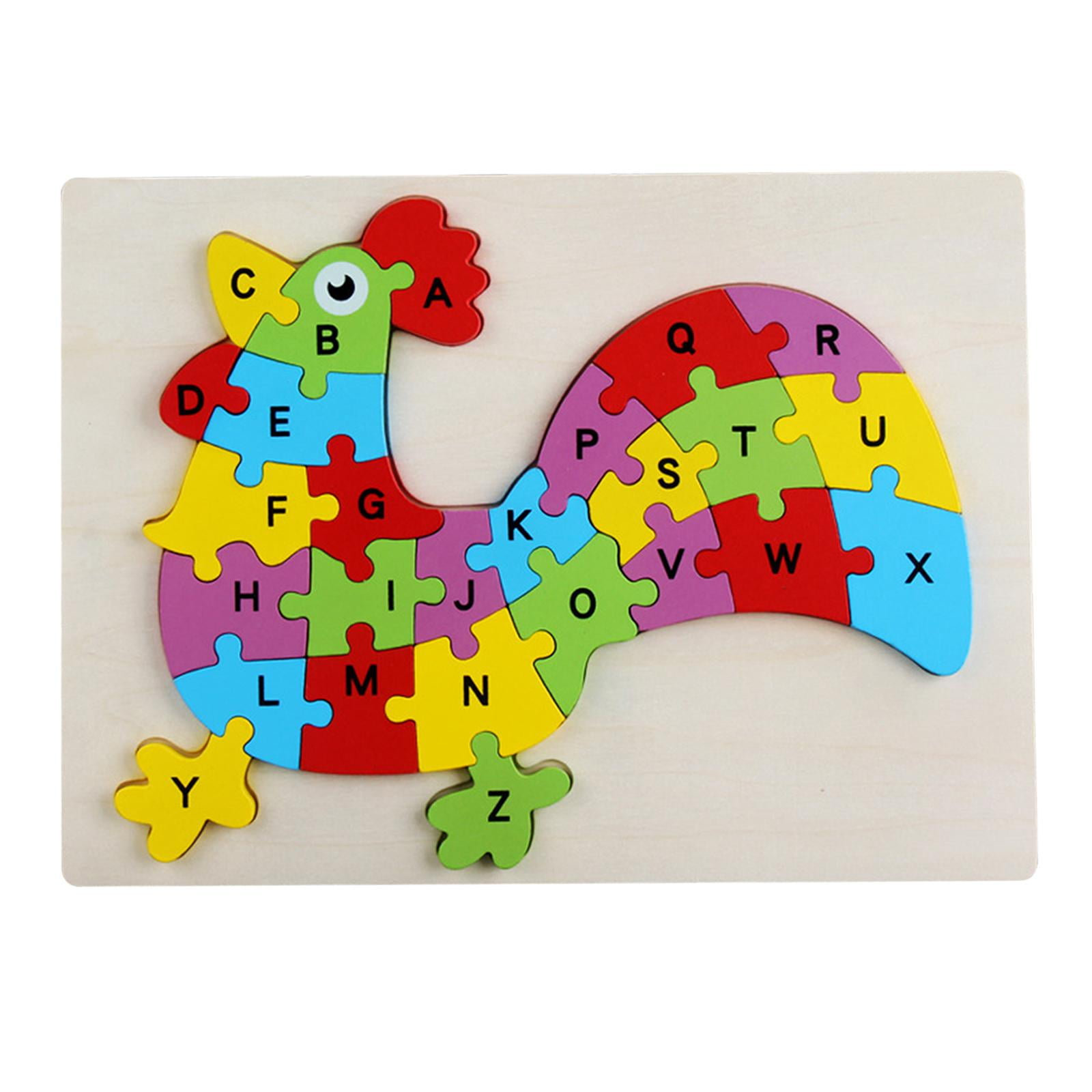 Cartoon Abc Puzzles Block Toy Abc Animal Puzzle Assembly Ability ...